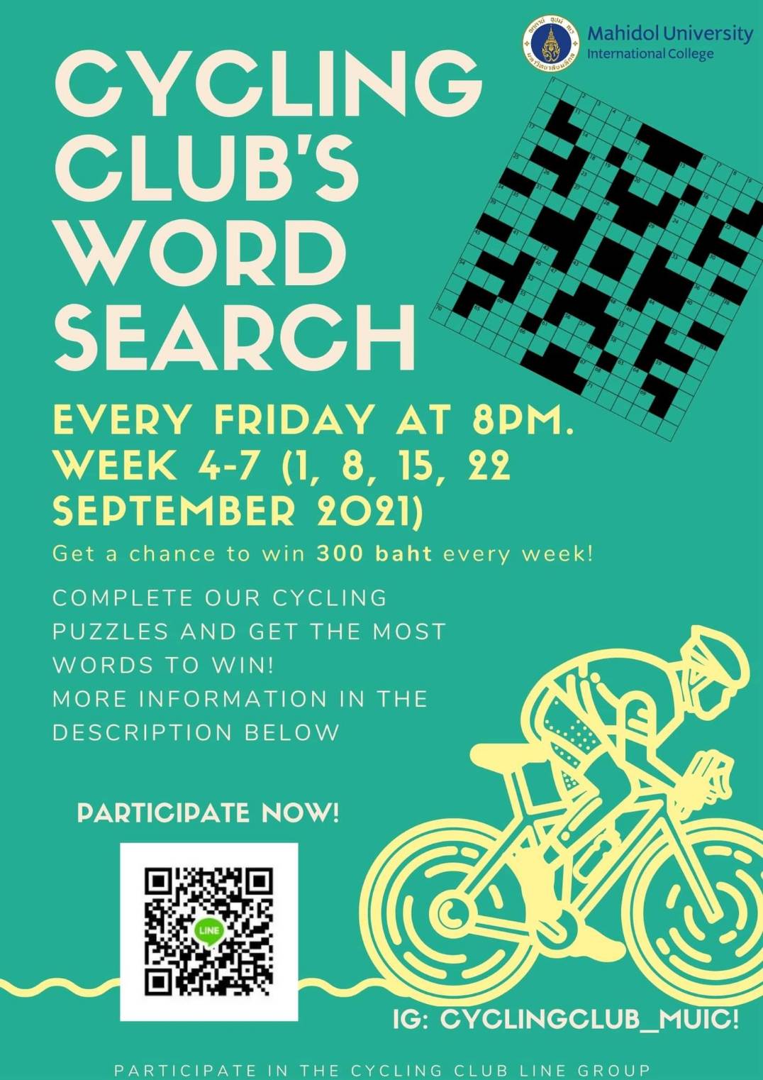 Cycling Club Word Search | MUIC
