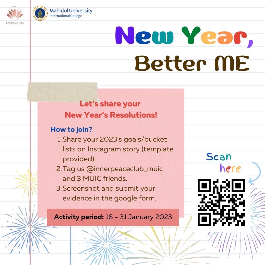 New Year, Better Me – MUIC: Mahidol University International College ...