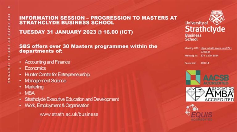 Information Session Progression To Masters At Strathclyde Business ...